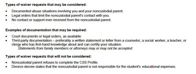 Financial aid application process for single, separated or divorced ...